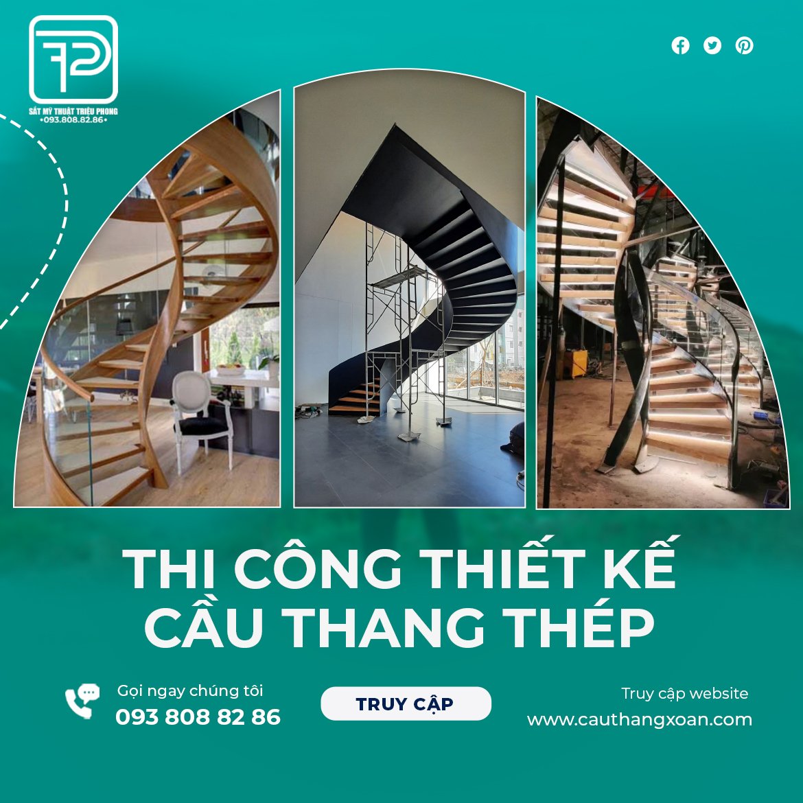 Cách xây cầu thang xoắn và những lưu ý trong thiết kế cầu thang
